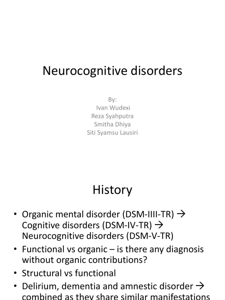 Overview of Neurocognitive Disorders | PDF | Dementia | Psychosis