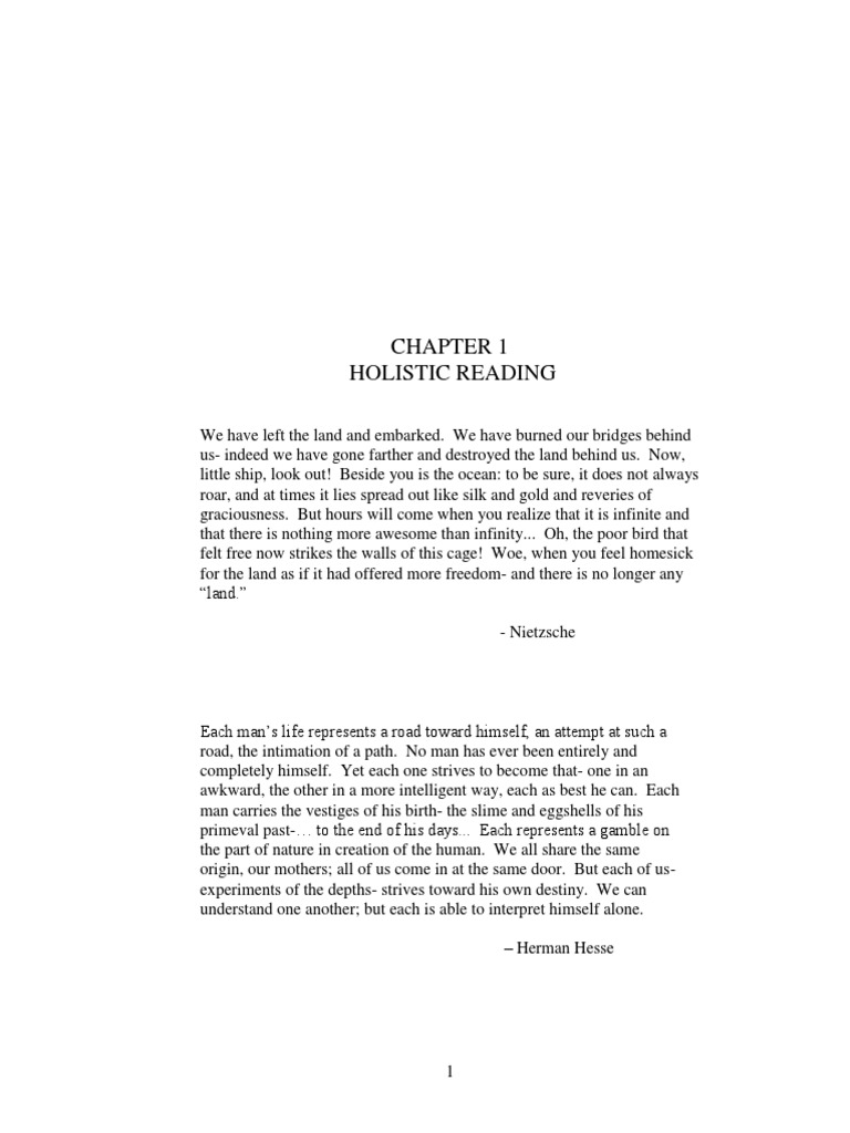 Holistic Reading | PDF | Self | Thought