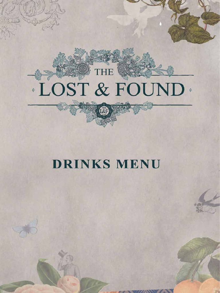 Lost & Found Cocktail Bar Menu | PDF | Rose | Drink