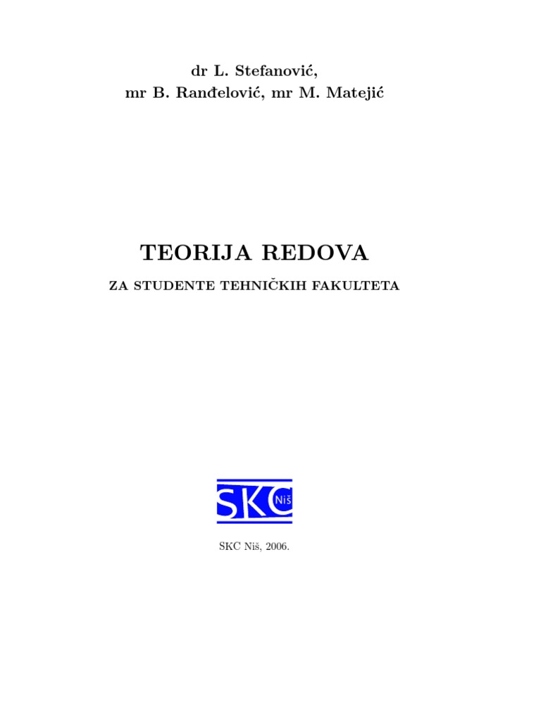 Teorija Redova PDF | PDF