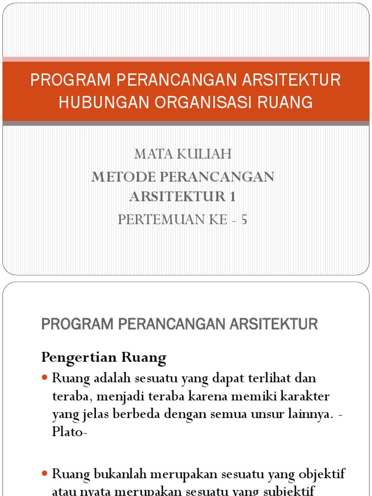 Kuliah 5 - Program Perancangan Arsitektur | PDF