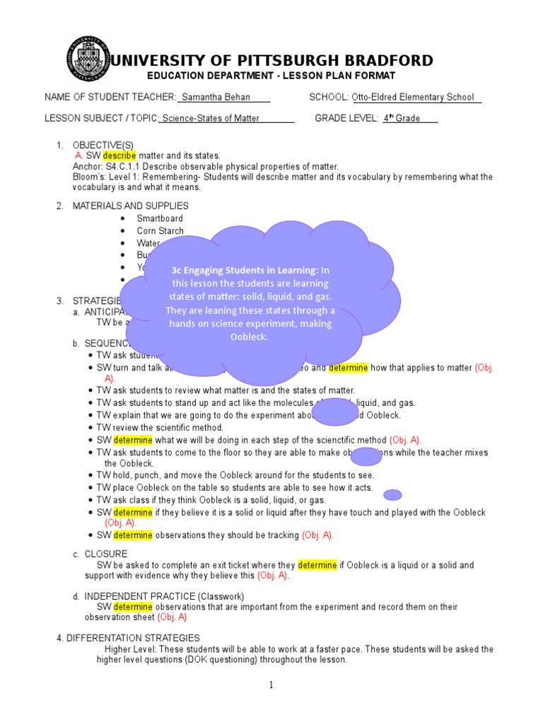 Upb Lesson Plan Science - Oobleck Use | PDF | Lesson Plan | Behavior ...