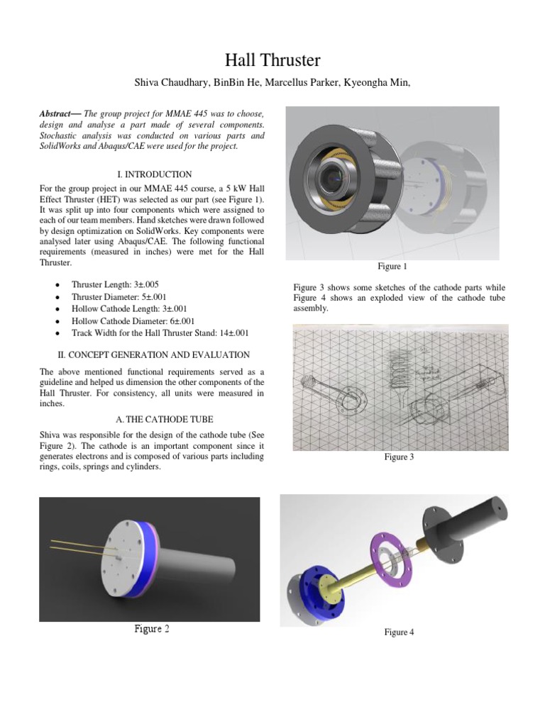 5kW Hall Thruster Design Analysis | PDF | Thrust | Rocket Engine