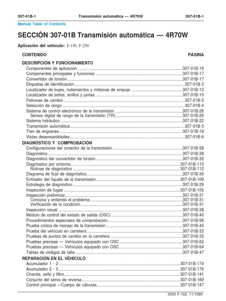 4R70W F-150, F-250 | PDF | Transmisión automática | Transmisión (Mecánica)