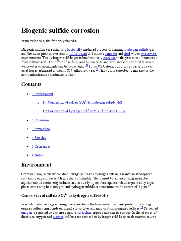 Biogenic Sulfide Corrosion Is A | PDF | Physical Sciences | Materials