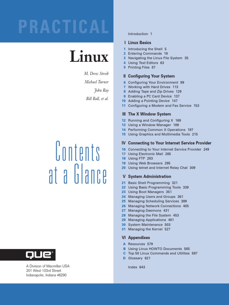 QUE Practical Linux (2000) | PDF | File System | Command Line Interface