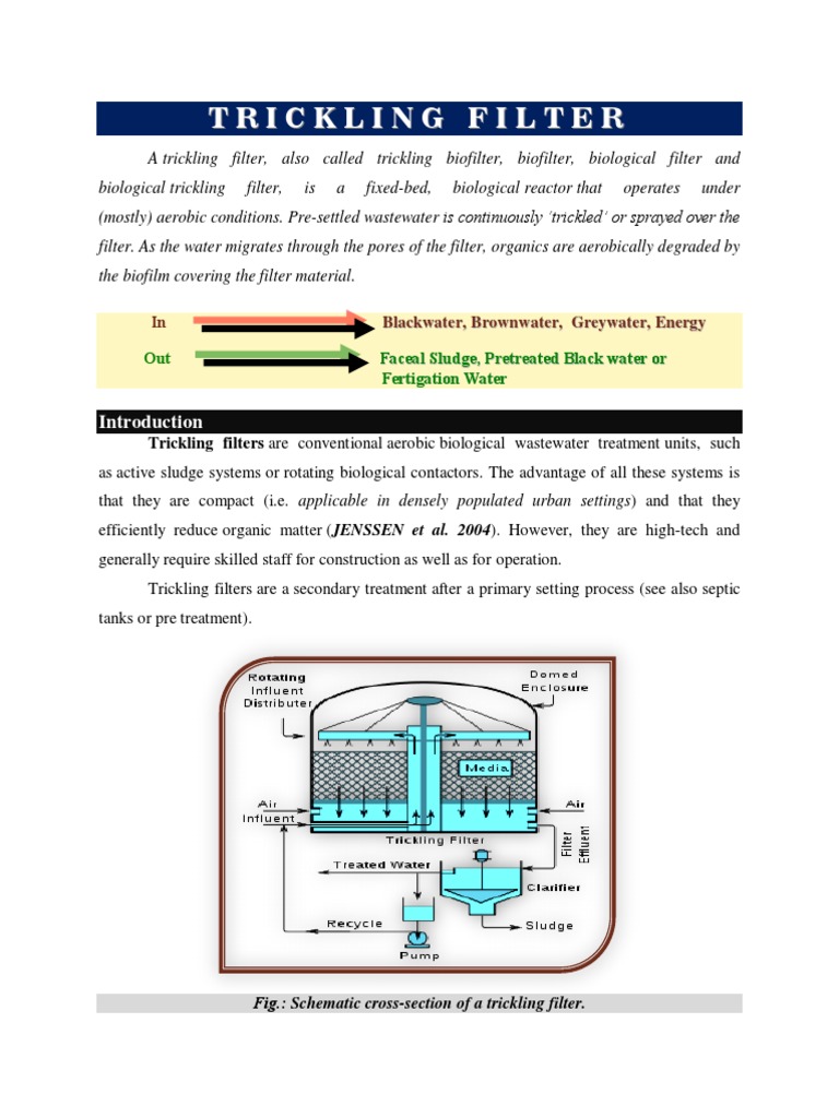 Trickling Filter | PDF | Sewage Treatment | Anaerobic Digestion