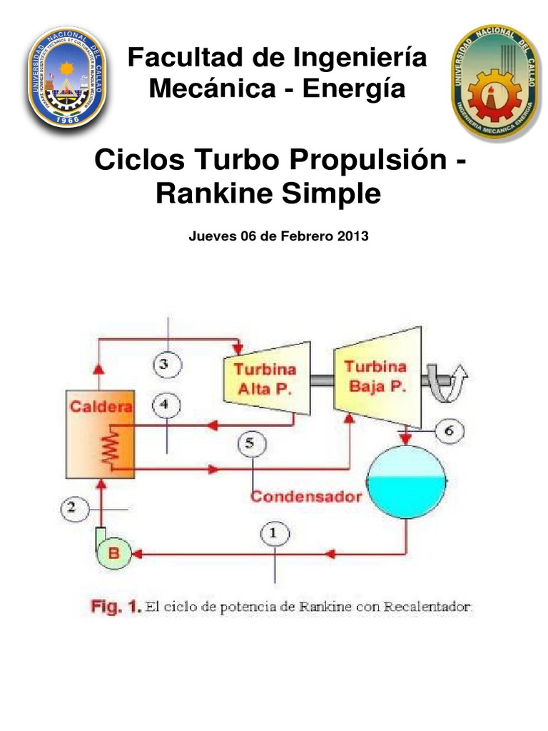 Ciclos de Turbo Propulsion - Rankine Simple-Problemas | PDF | Motor a ...
