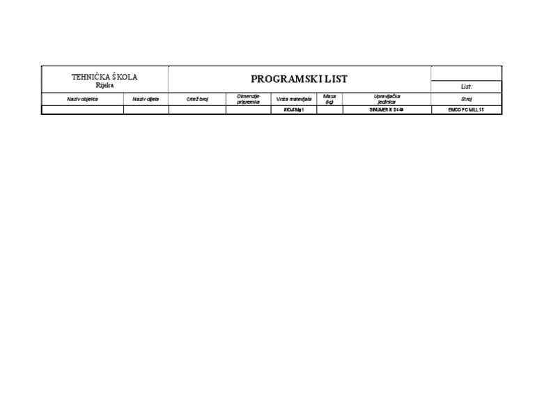 Programski List | PDF