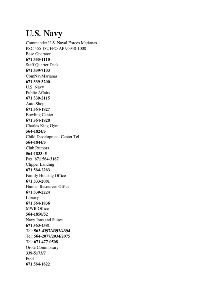 Us Naval Directory | PDF | Defense Policy | Military