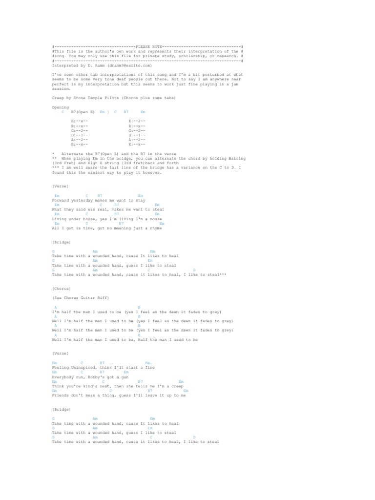 Creep STP | PDF | Song Structure | Musical Forms