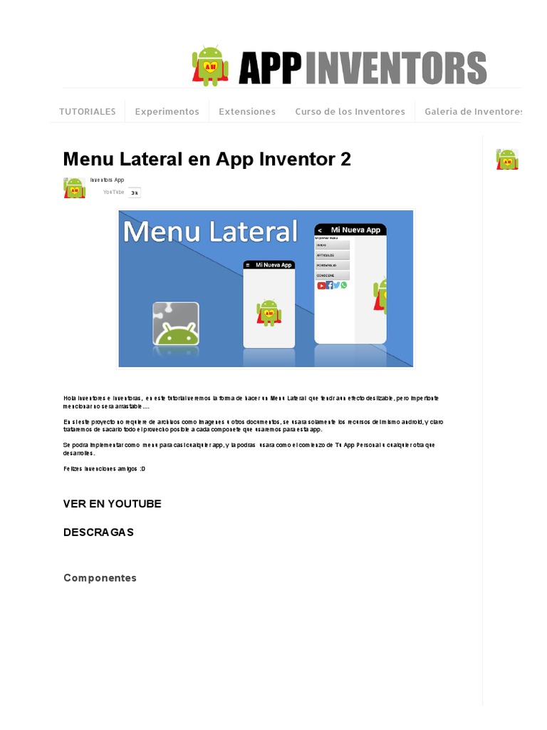 Menú Lateral en App Inventor 2