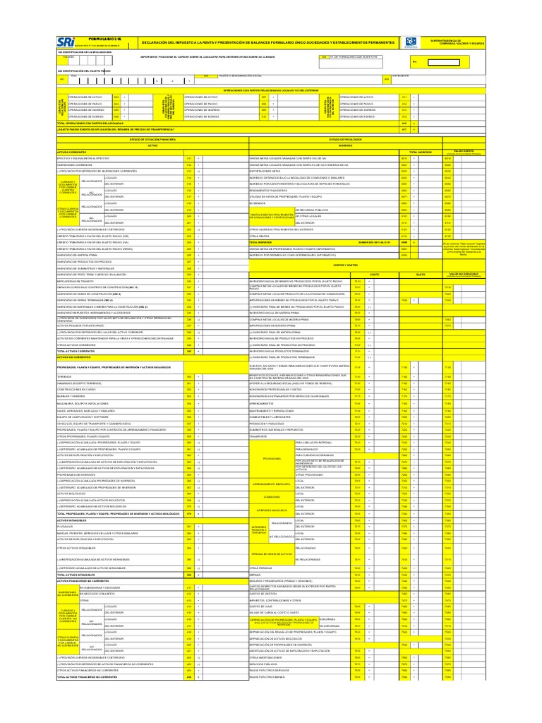 Copia de Formulario 101 | PDF | Inventario | Impuesto sobre la renta