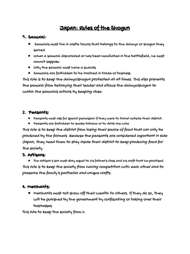 Rules of The Shogun | PDF