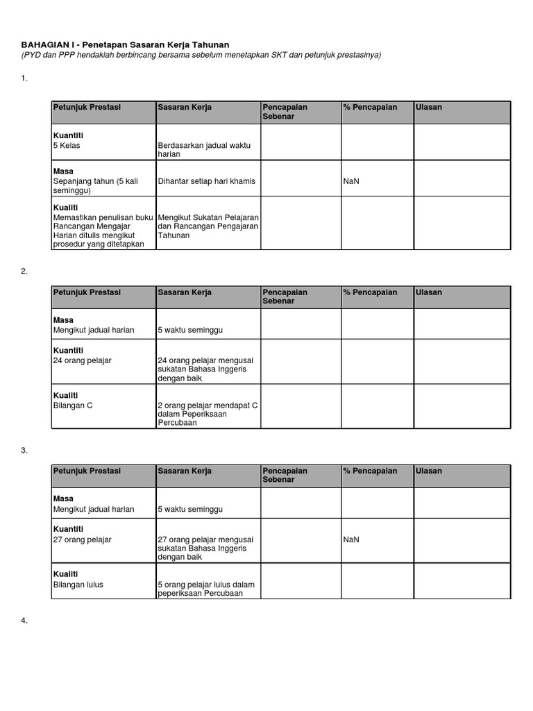 Contoh Borang SKT 2016 | PDF