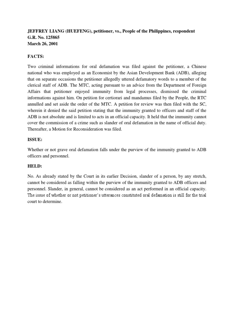 JEFFREY LIANG Vs PEOPLE | PDF | Defamation | Jurisdiction