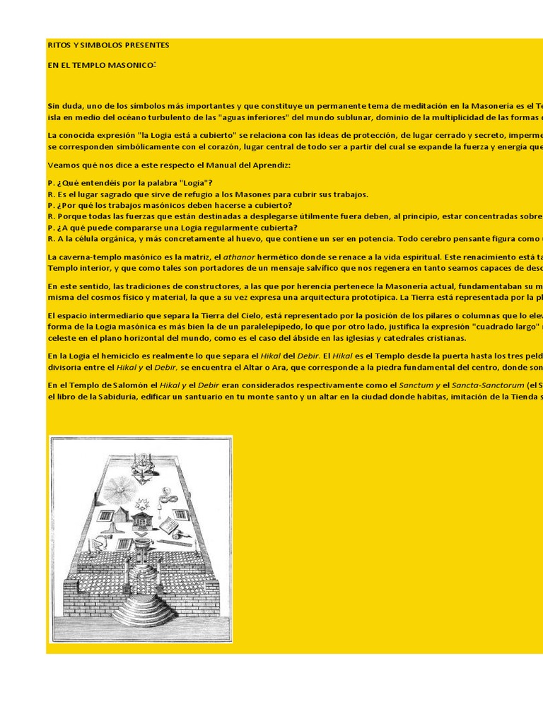Ritos y Simbolos Presentes en El Templo Masónico-5p | PDF | Masonería ...