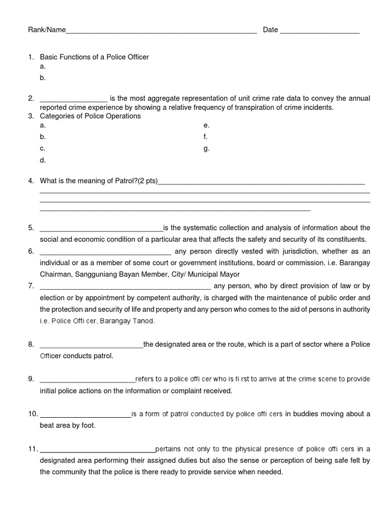 FTP Exam | PDF | Police | Criminal Justice