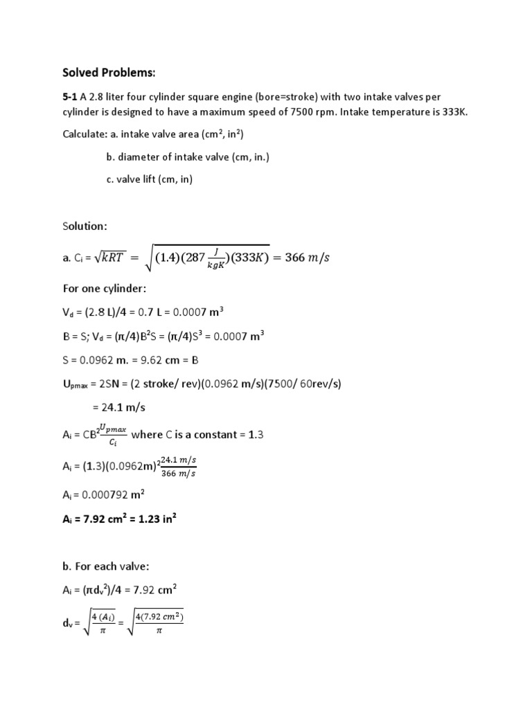ICE Solved Problems | Download Free PDF | Fuel Injection | Gas Compressor