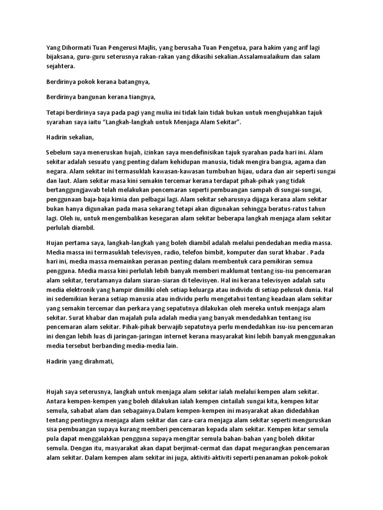 Yang Dihormati Tuan Pengerusi Majlis | PDF