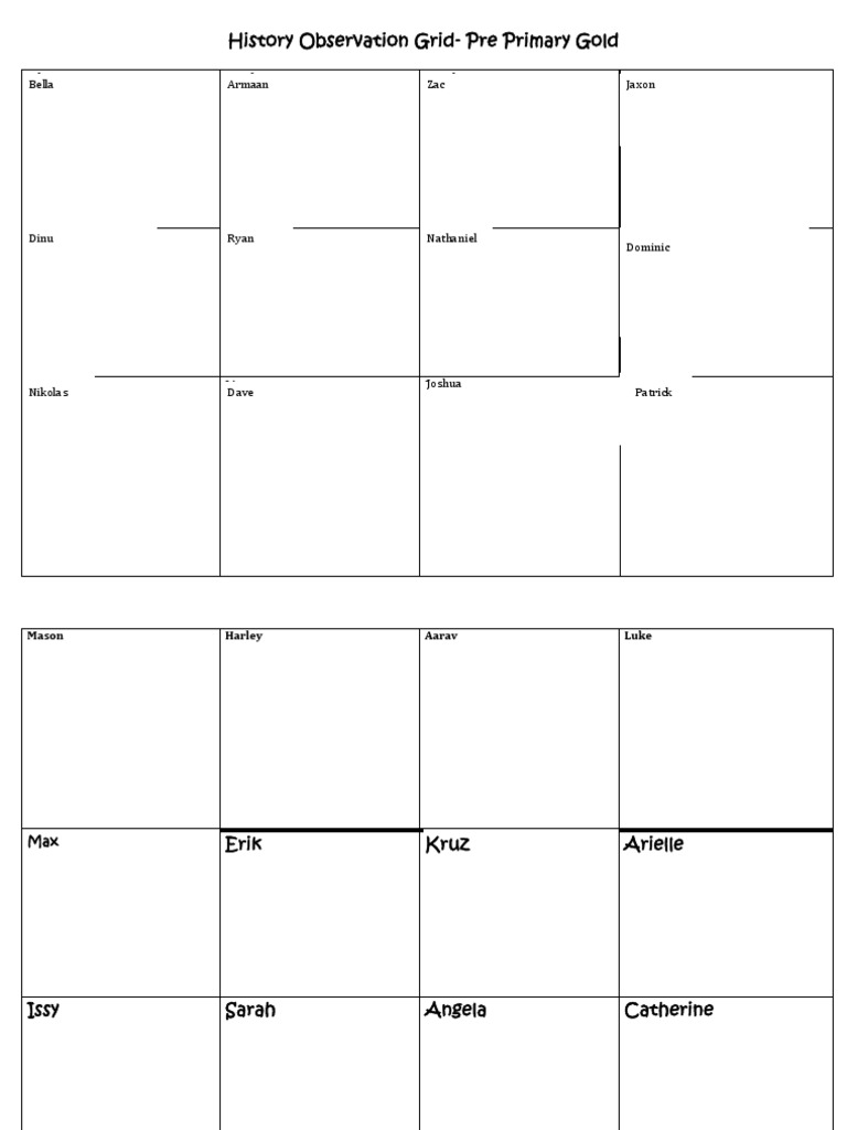 History Observation Grid | PDF
