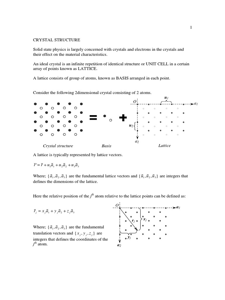 Crystals - Notes | PDF | Crystal Structure | Chloride