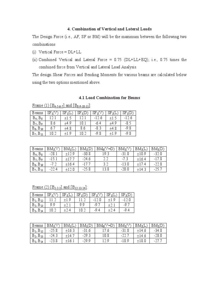 Combination of Vertical and Lateral Loads | PDF | Solid Mechanics ...