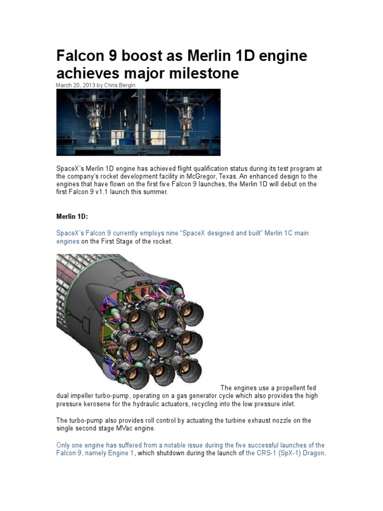 Merlin 1D Engine | Falcon 9 | Space X | Free 30-day Trial | Scribd