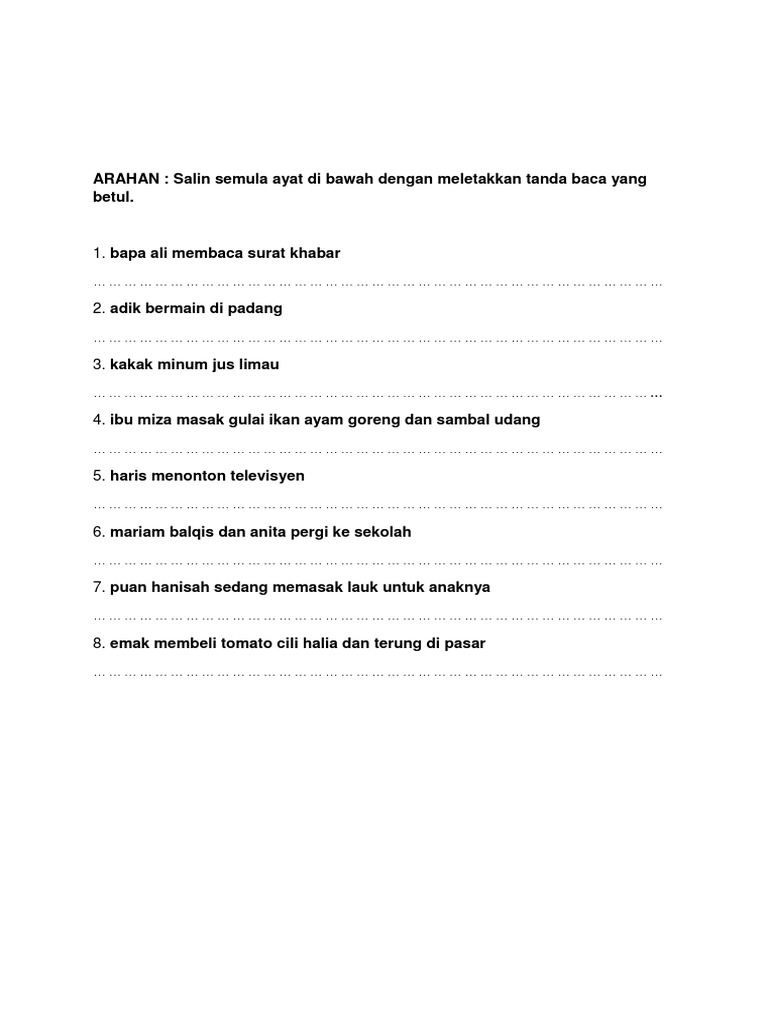 Tahun 1 BM Tanda Baca | PDF