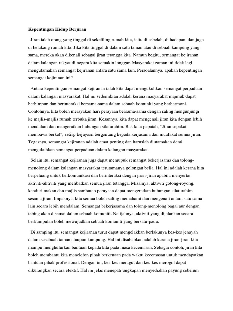 Kepentingan Hidup Berjiran | PDF