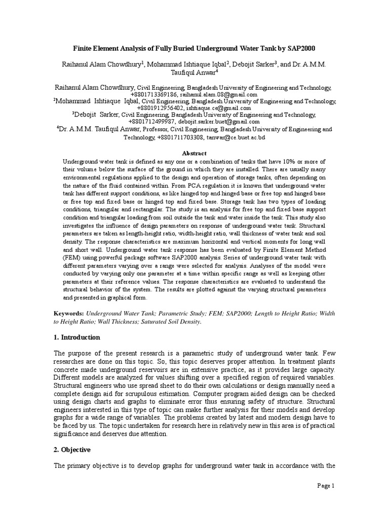 Finite Element Analysis of Fully Buried Underground Water Tank by ...