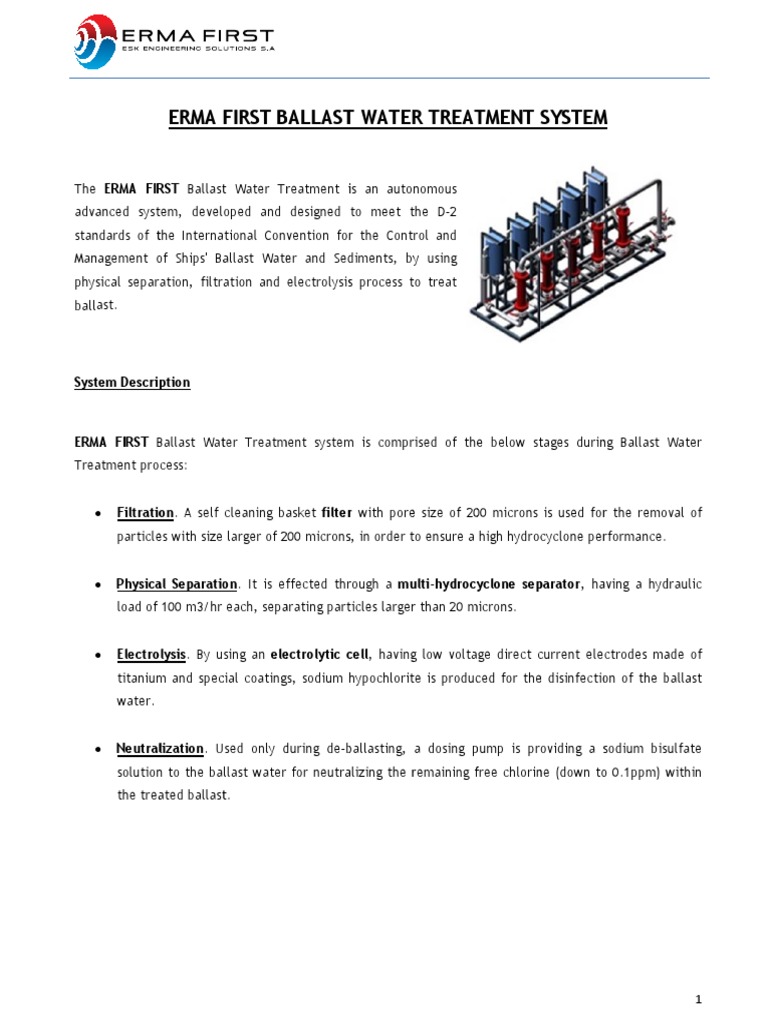 Erma First Ballast Water Treatment System PDF | PDF | Chemical ...