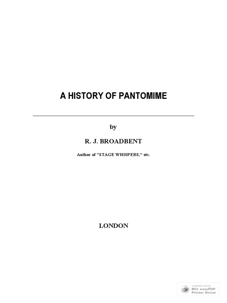 A History of Pantomime PDF | PDF | Dionysus | Muse