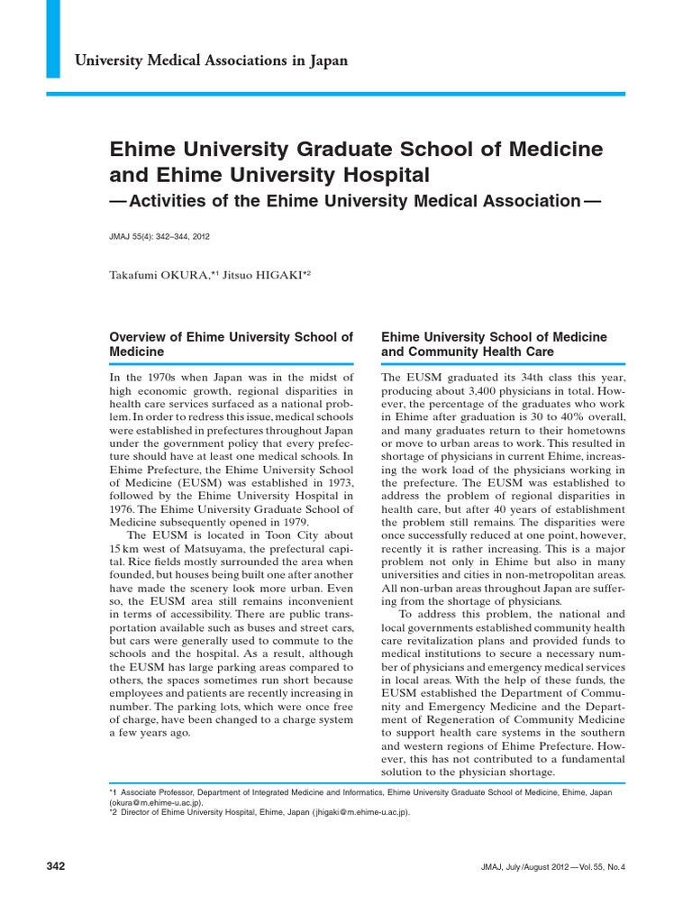 Ehime University Graduate School of Medicine and Ehime University ...
