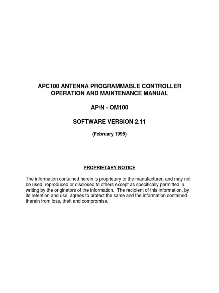 Apc100 Antenna Programmable Controller o | PDF | Electronic Engineering ...