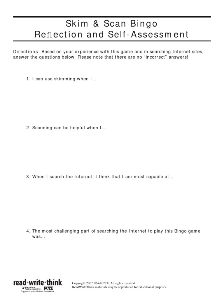 Bingo Reflection | PDF