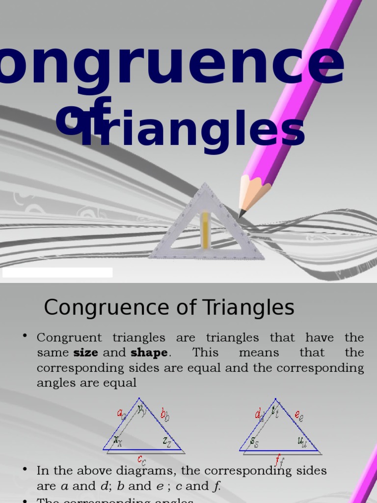 Congruence Rules for Triangles Explained | PDF | Classical Geometry | Space