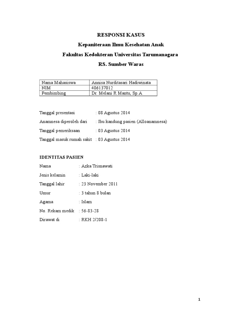 Kasus Kejang Demam pada Anak 3 Tahun | PDF | Kesehatan Holistik
