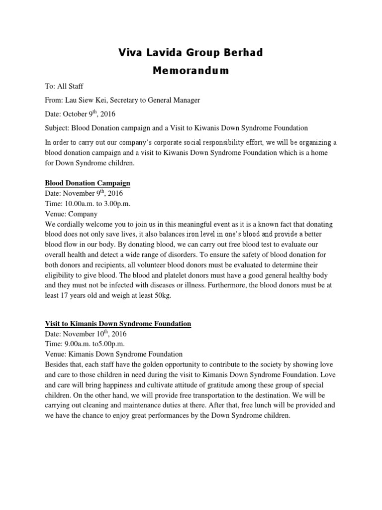 BC Memo | PDF | Blood Donation | Medical Specialties