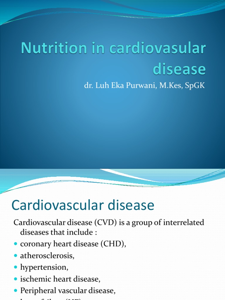 Nutrition in Cardiovasular Disease | PDF | Lipoprotein | Low Density ...