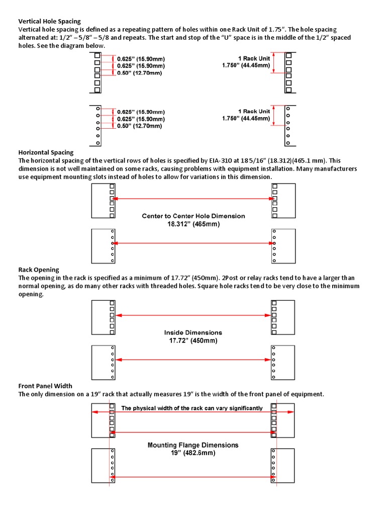 IT EIA 310 Rack Dimensions | PDF | Technology & Engineering