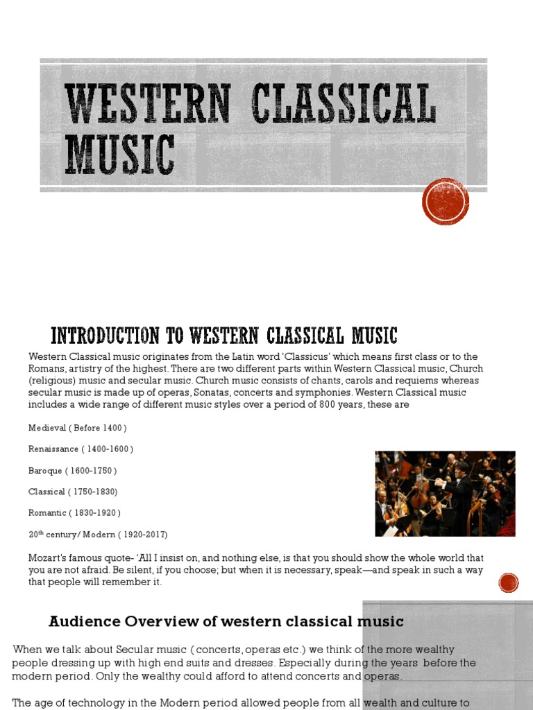 Western Classical Music History | PDF | Classical Period (Music ...