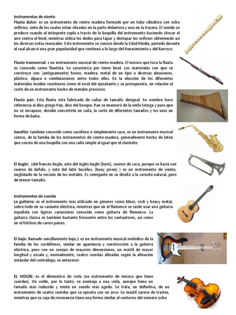 Instrumentos de Viento | PDF | Flauta | Guitarras