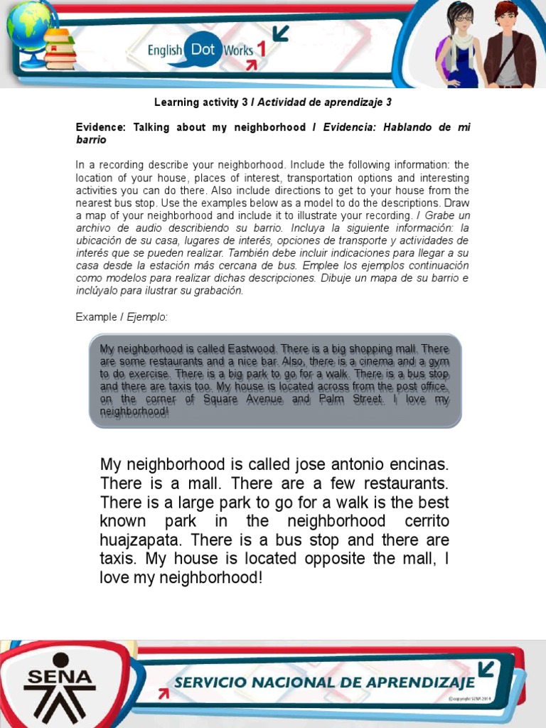 AA3-Evidence 3 Talking About My Neighborhood | PDF | Transporte