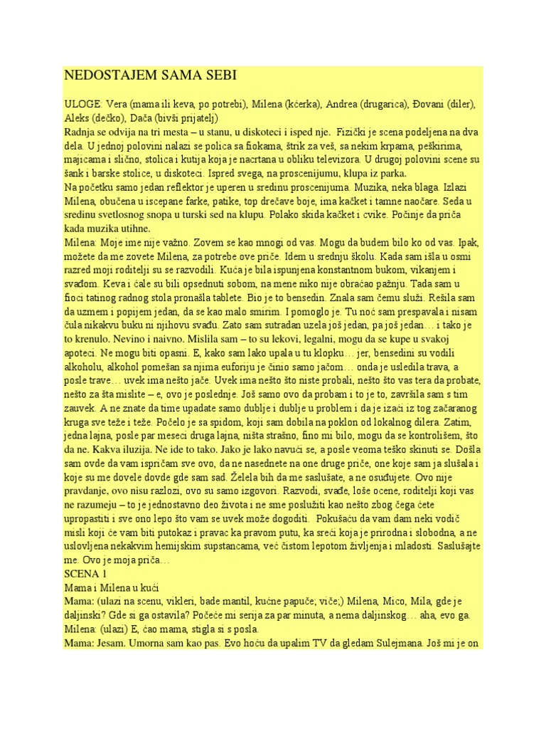 Nedostajem Sama Sebi | PDF