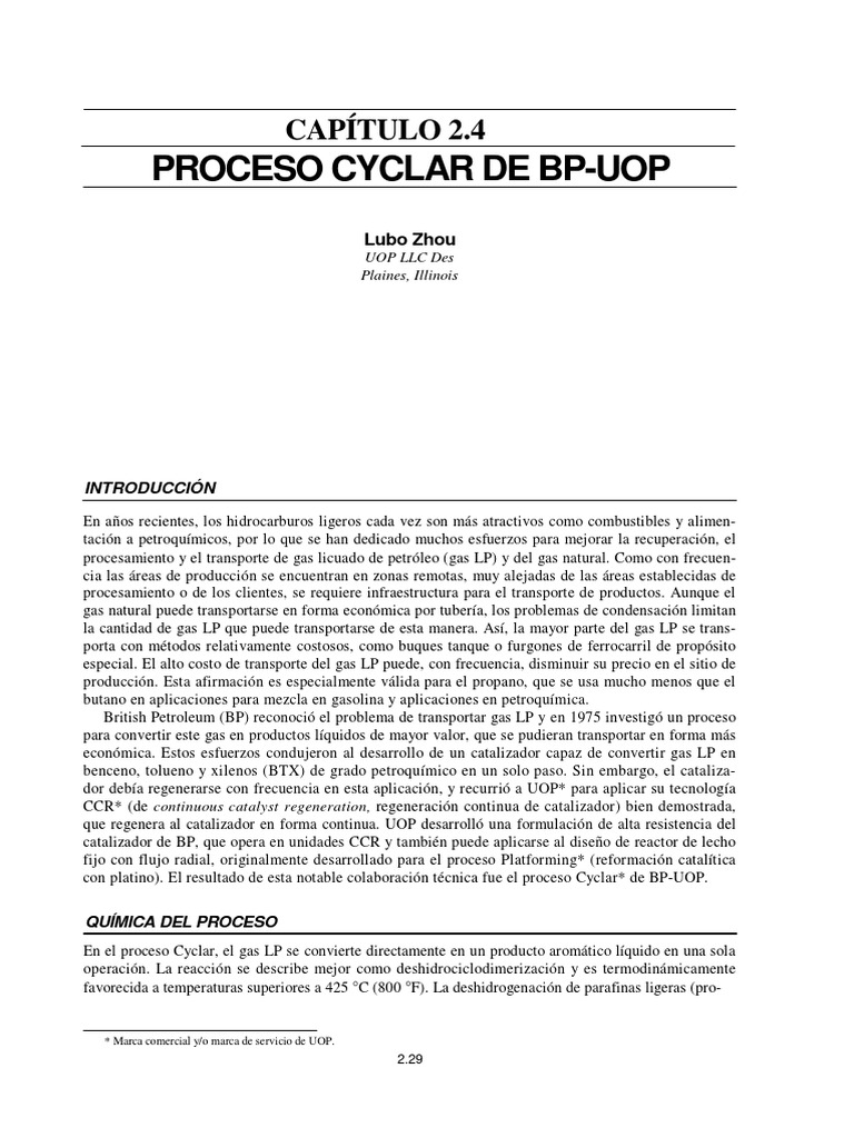 Cyclar - Platforming | PDF | Catálisis | Refinería de petróleo