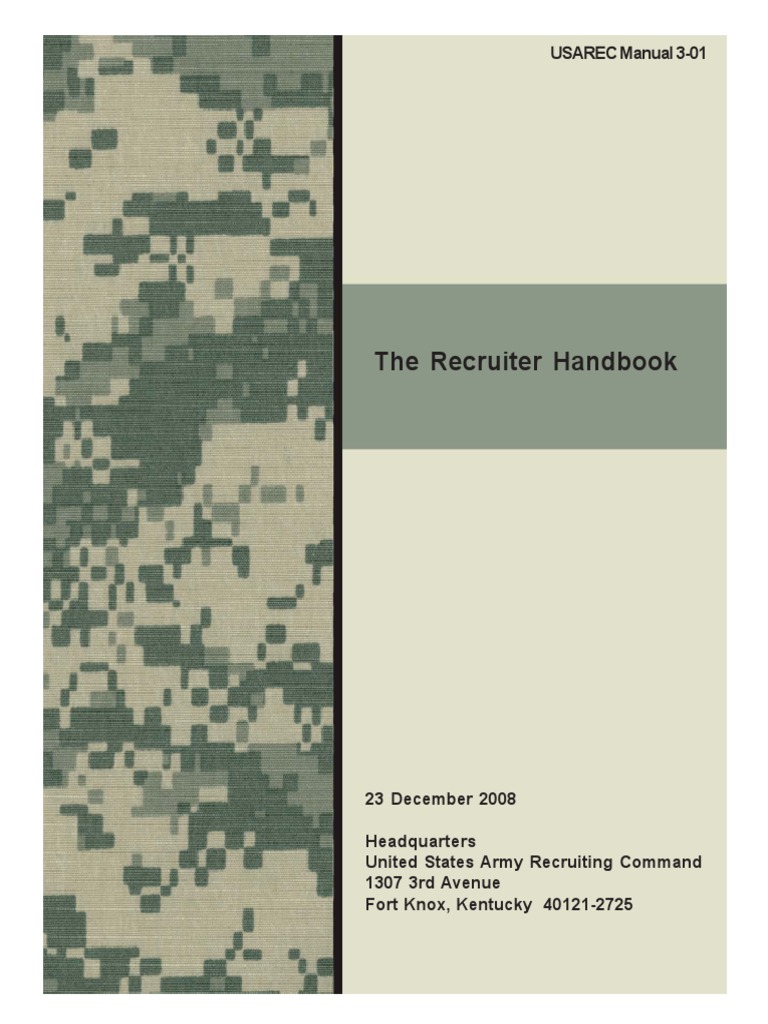 The Recruiter Handbook | United States Army | Military Service