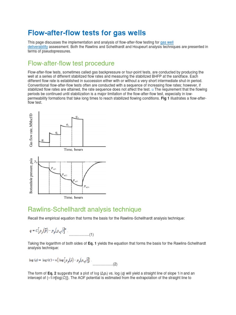 Flow-After-flow Tests For Gas Wells | PDF | Logarithm | Fluid Dynamics