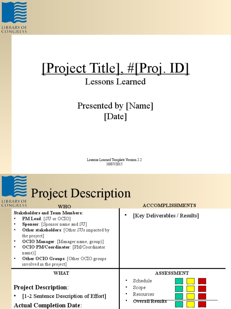 Lessons Learned Template | PDF | Risk Management | Business