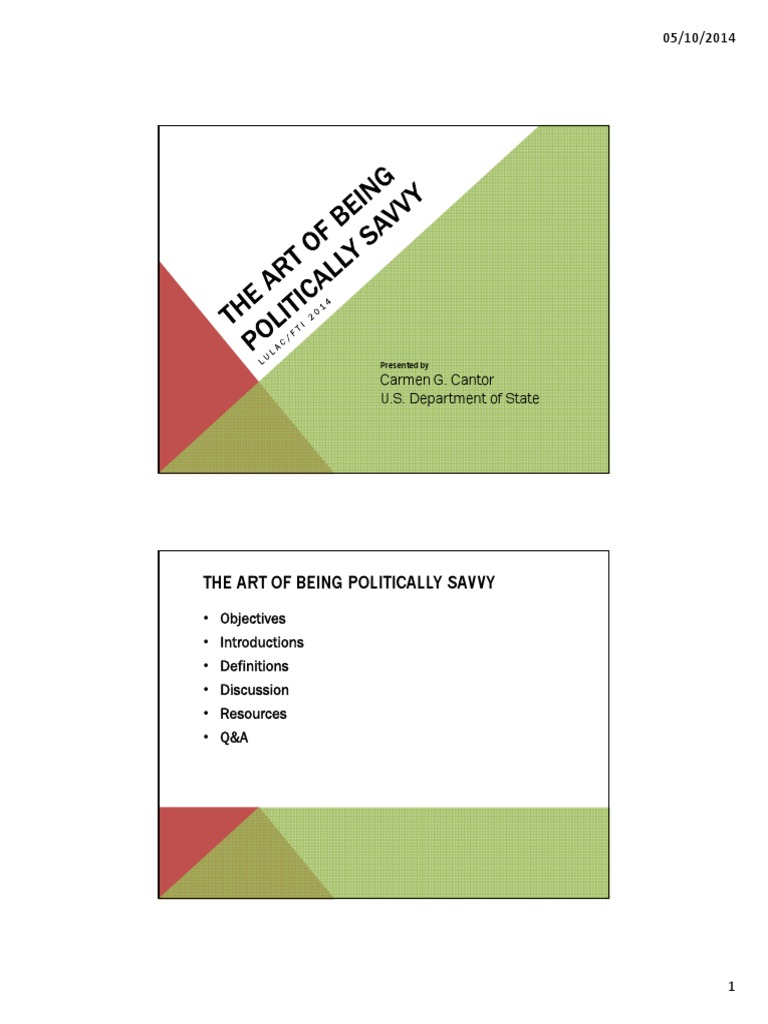 The Art of Being Politically Savvy | PDF | Coalition | Etiquette